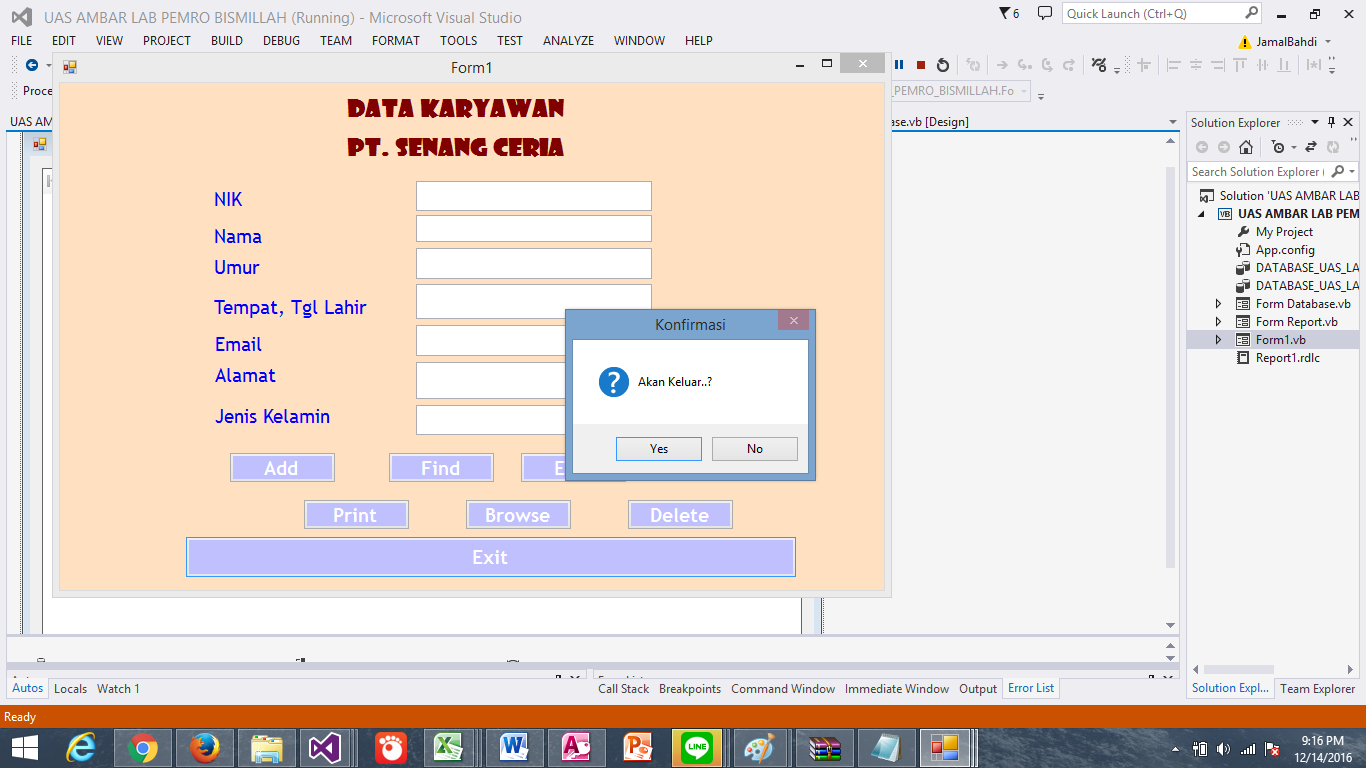 START WITH DREAM: Project Aplikasi Sederhana menggunakan Visual Studio ...