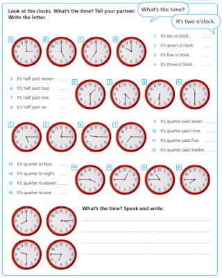 English C.E.I.P. Luis Casado: Oral and Writen exercises about the time