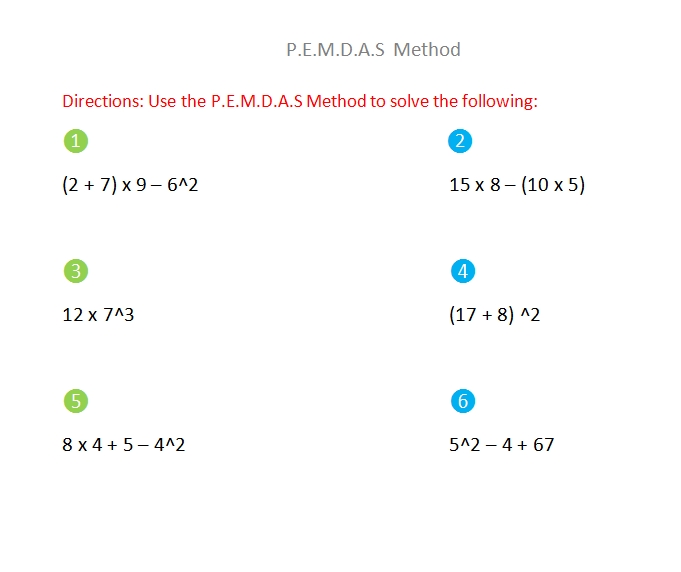 Bro and Sis Math Club: PEMDAS Method