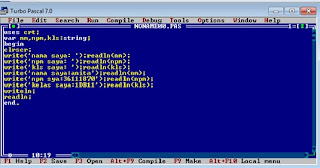 Danita Blogs: Contoh Program pascal output dan biodata
