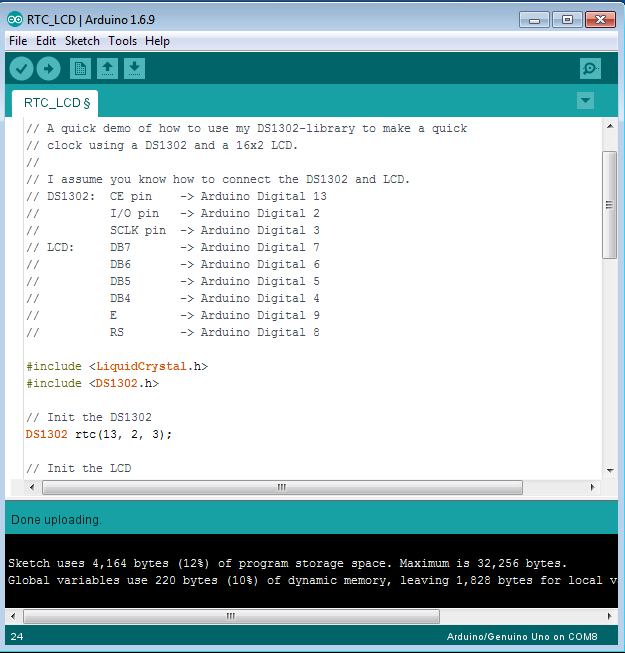 Arduino Clock With RTC 1302 - Secure Instrument