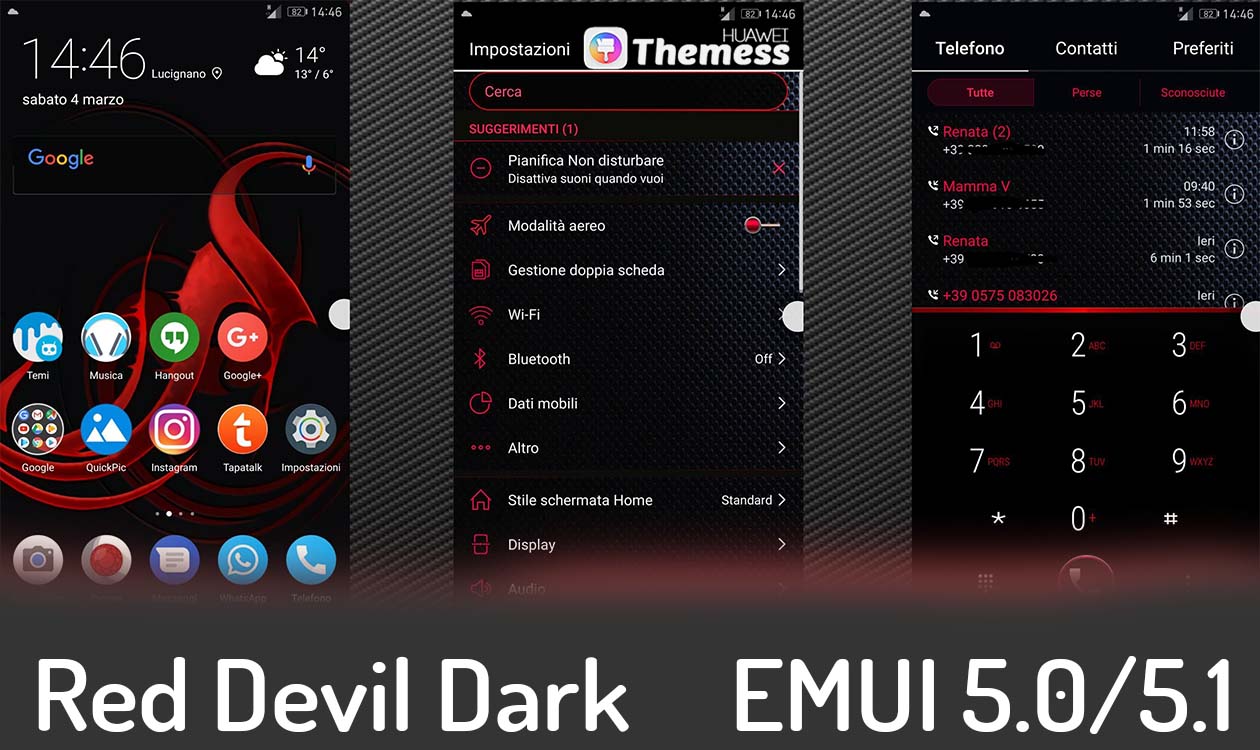 HuaweiThemess: Red Devil Dark Theme for EMUI 5.0/5.1