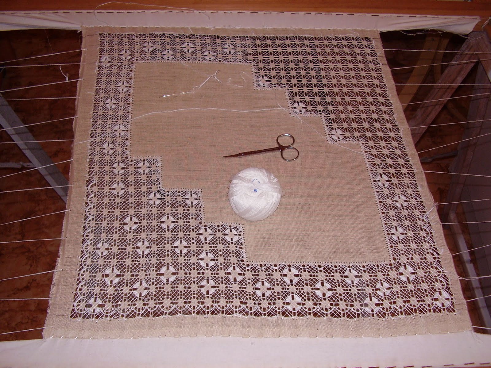 Calado Canario: Calado en bastidor