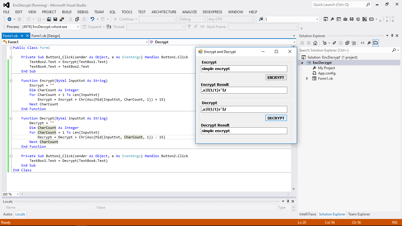 Shared Knowledge: Simple Encrypt and Decrypt Function using Visual Studio Shared Knowledge: Simple Encrypt and Decrypt Function using Visual Studio