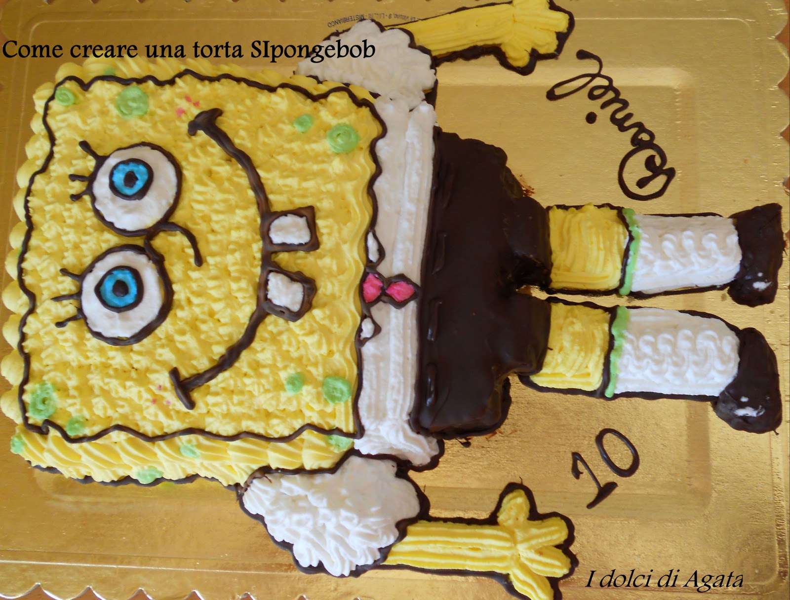 I dolci di Agata... e non solo !!!: Tutorial Torta Spongebob