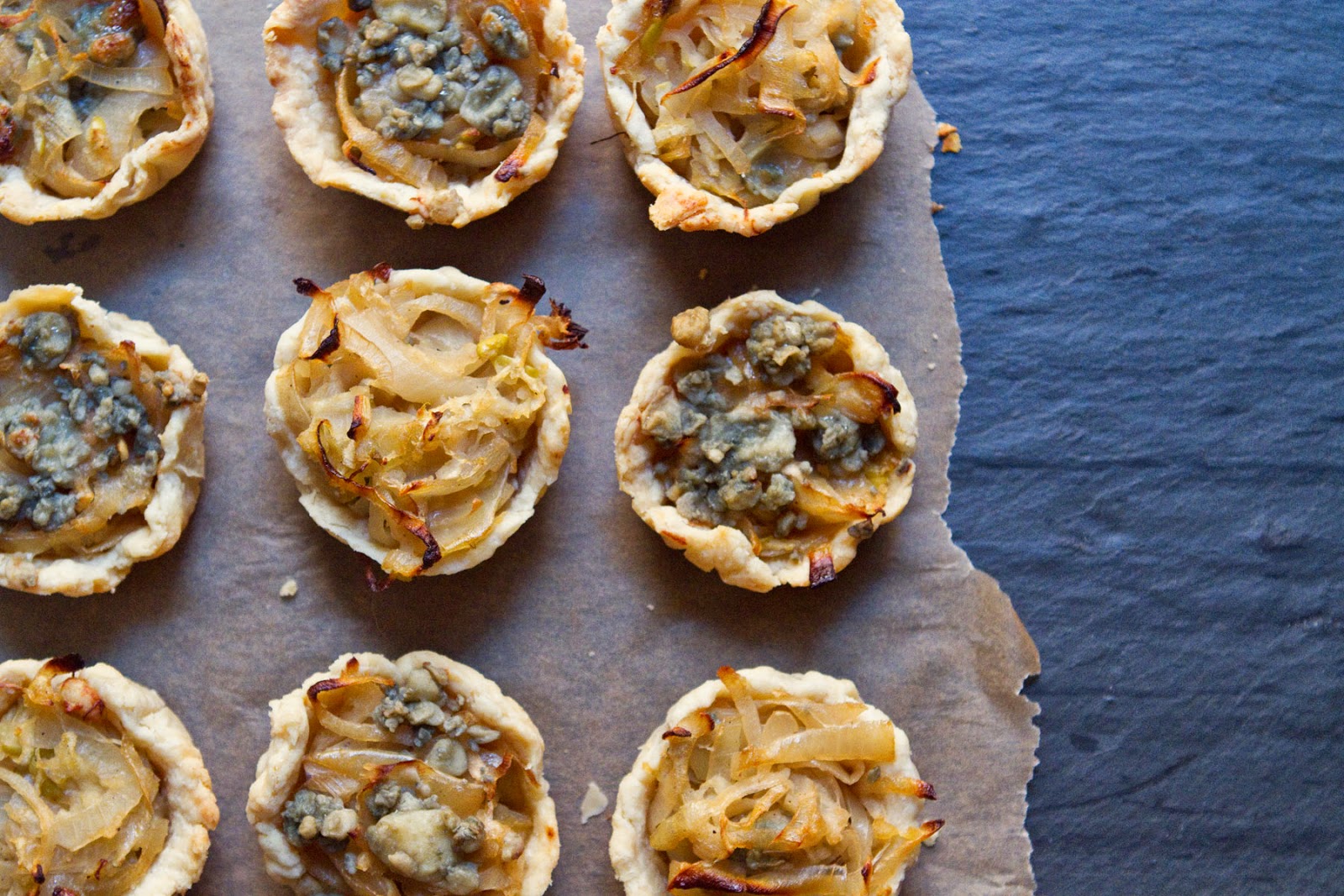 Little Market Kitchen: Caramelized Onion and Apple Tartlets with Blue ...