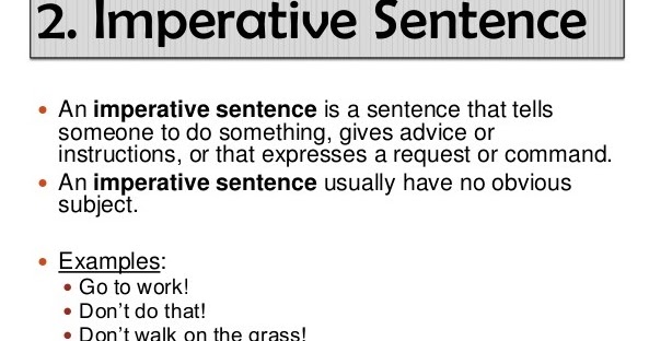What Is A Imperative Sentence English Grammar A To Z