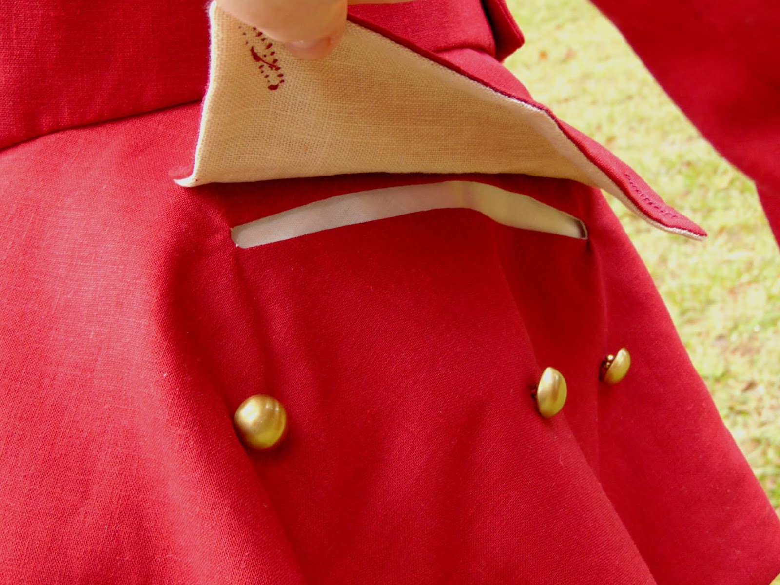 The Antique Sewist: JP Ryan Riding Habit - Red Linen