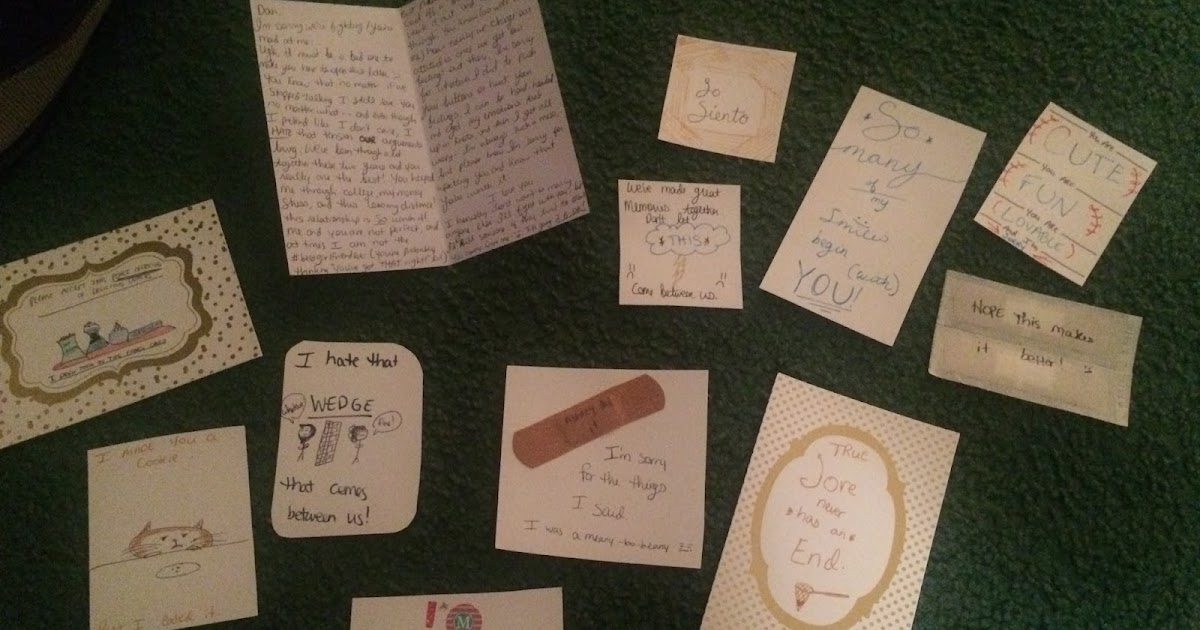 "Open When" envelope ideas