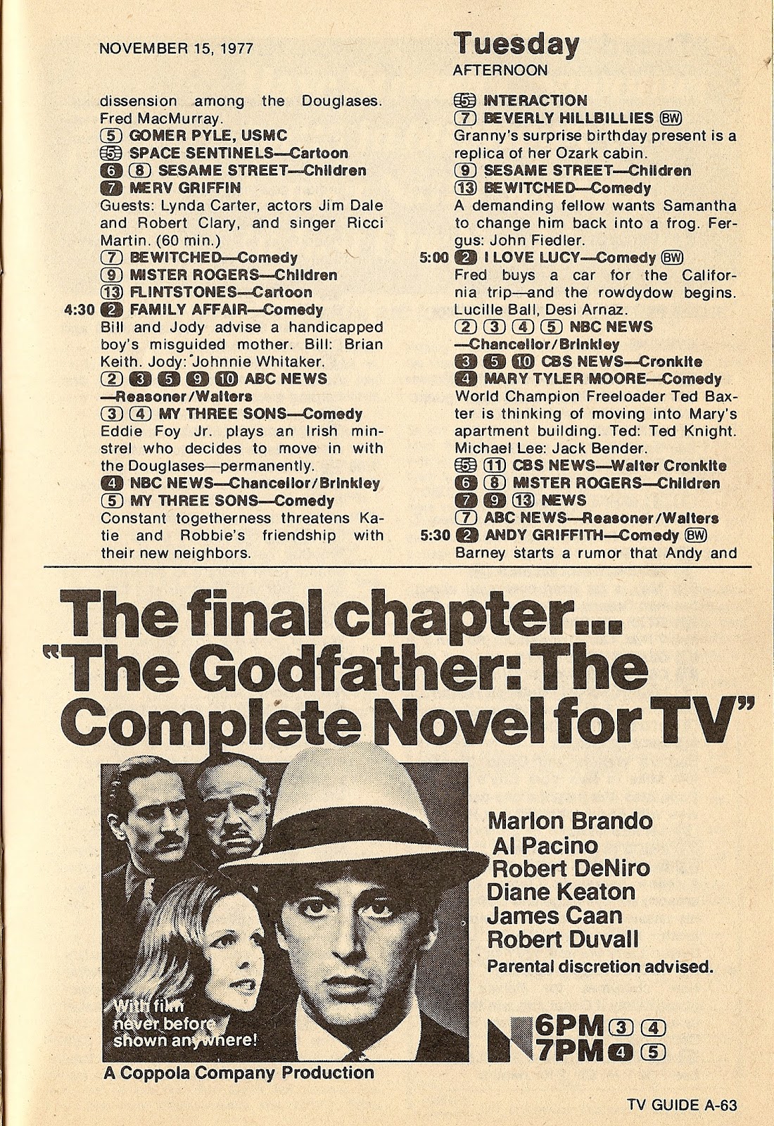 The Godfather Museum: Article: TV Guide (Nov. 1977)