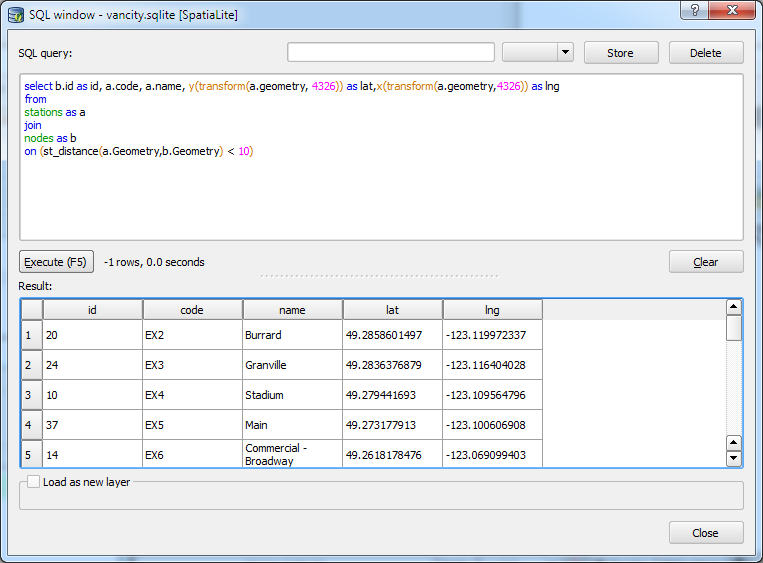 dominoc925: SpatiaLite query to join point features by distance