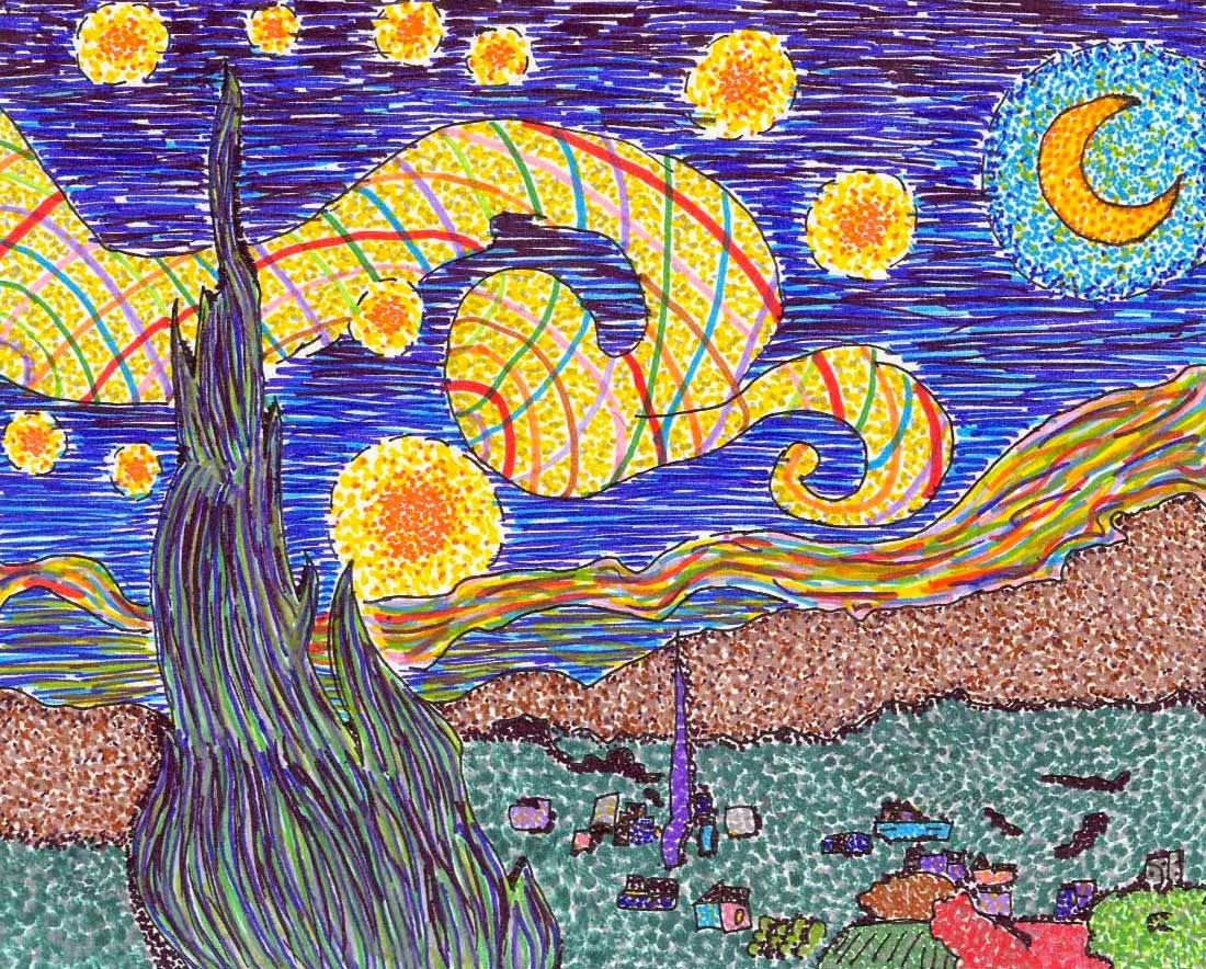 mis dibujos de aula: Entre puntos y líneas