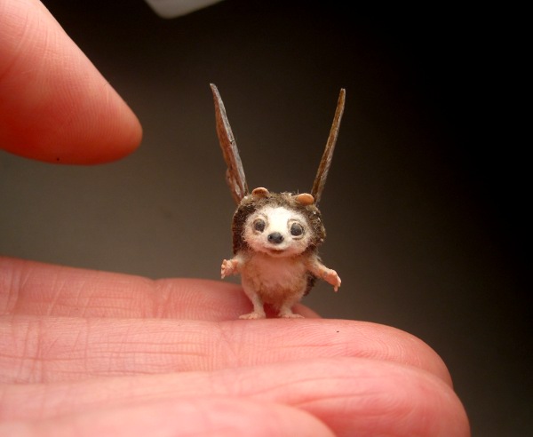 Aleah Klay Studio: Miniature Hedgehog and fairy with basket of ...
