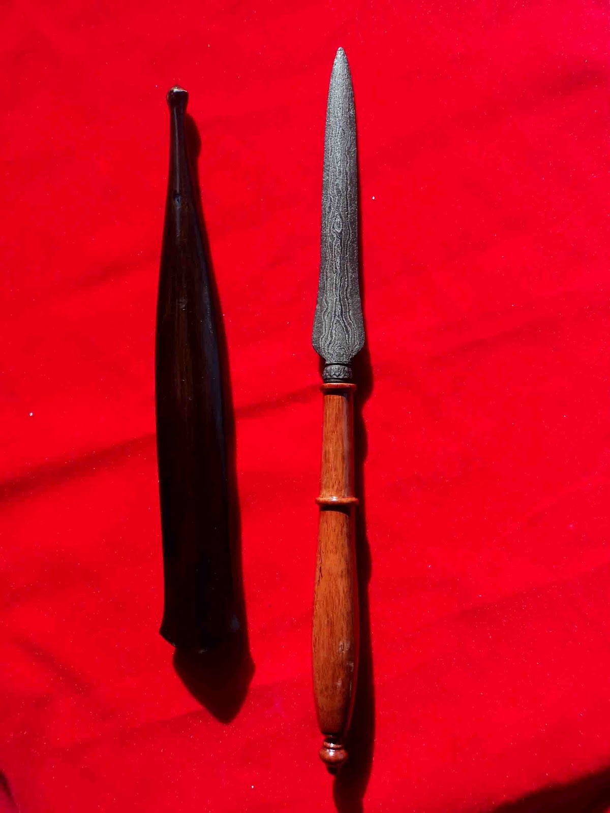 Tombak Biring Lanang Dwi Warna Pamor Kuto Mesir & Kulit Semangka ...