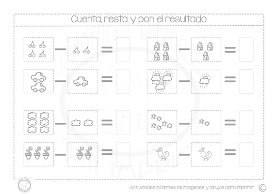 Aprender a restar para imprimir-Colorear dibujos,letras, Actividades ...