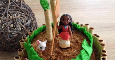 Papilles On/Off: Gâteau Vaiana (Moana) en pâte à sucre (gâteau chocolat ...