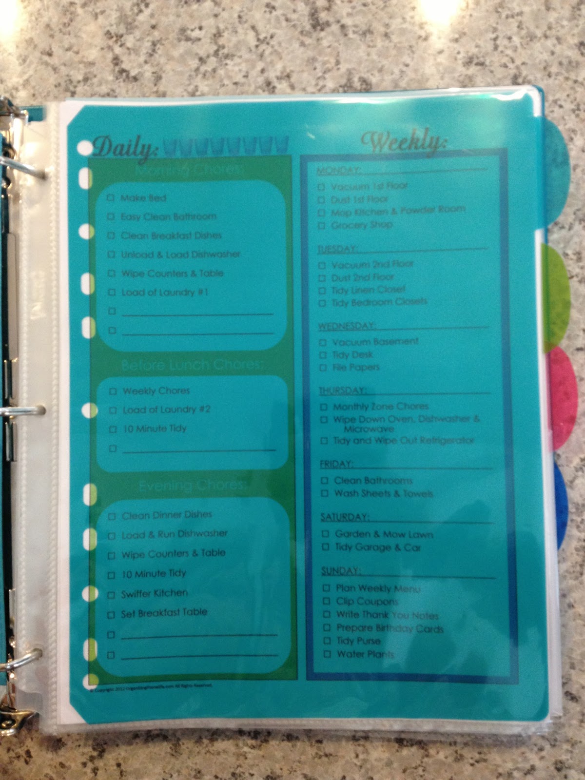 Time to be an Organized Mom: My Home Management Binder