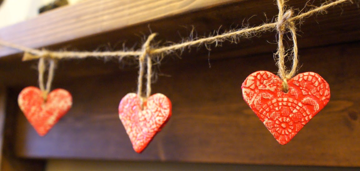 lightly enchanted: Clay Doily Hearts