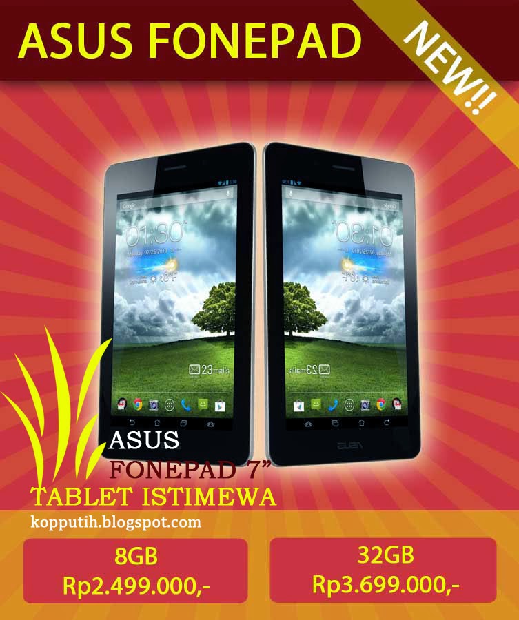 ASUS Fonepad Tablet 7 Inci dengan Fungsi Telepon - Kopiah Putih