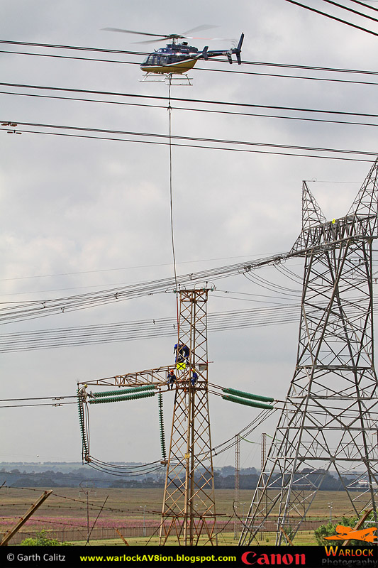 Warlock AV8ion Photography: Helicopter working on high tension powerlines