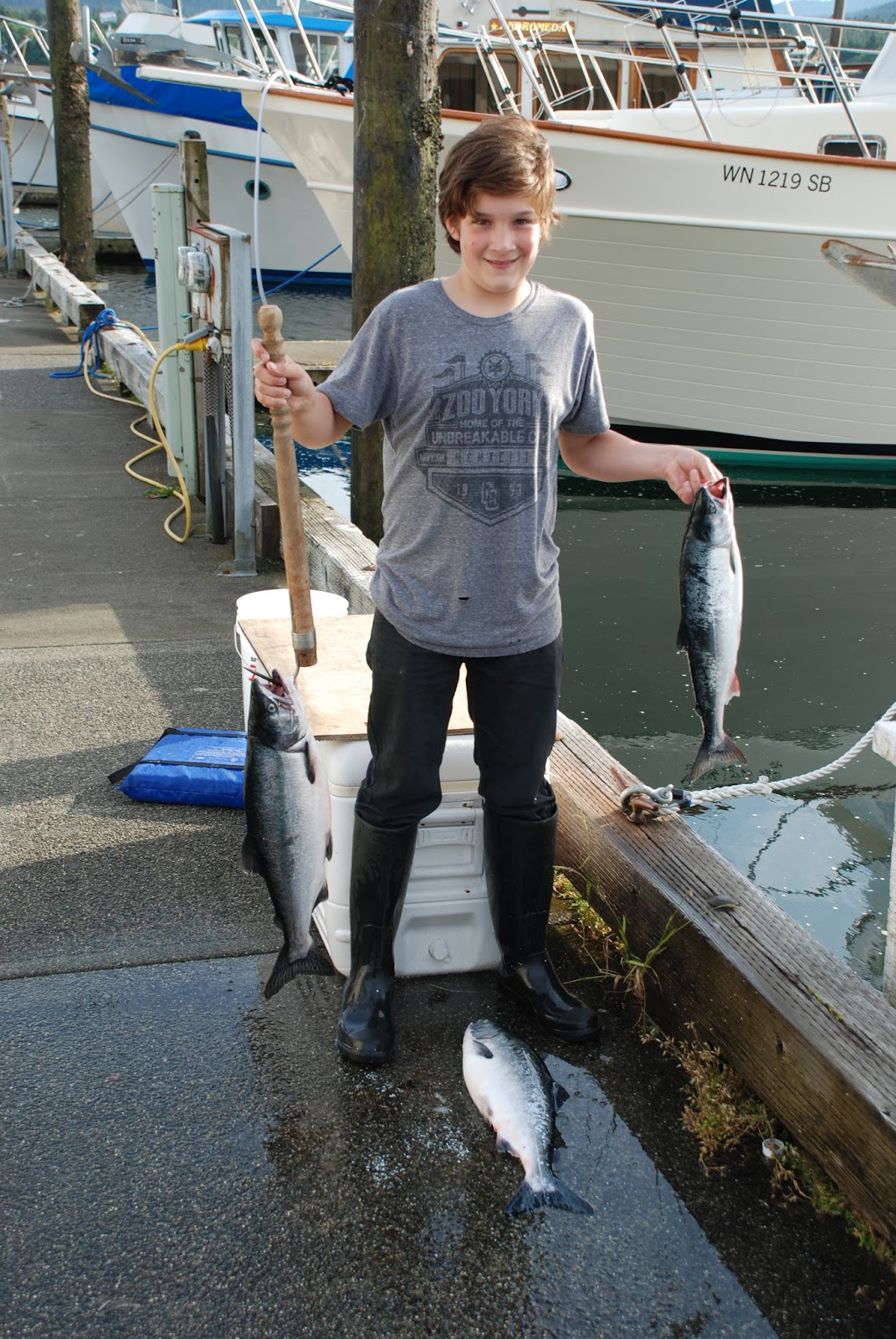 Mike's Boat Trips 2016: 2016-07-16 Fishing with Tyler