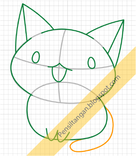 Cara menggambar kucing - Bagian 1 - Pensil Tangan