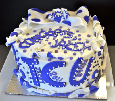Leah's Sweet Treats: Polka Dot TCU Graduation Cake