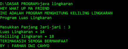 Menghitung LUAS DAN KELILING LINGKARAN menggunakan java guys