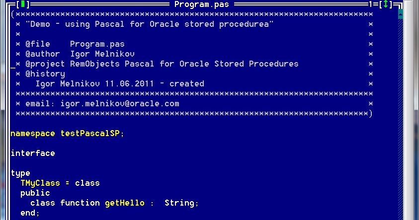 Life in Oracle: Oracle stored procedure on Pascal!