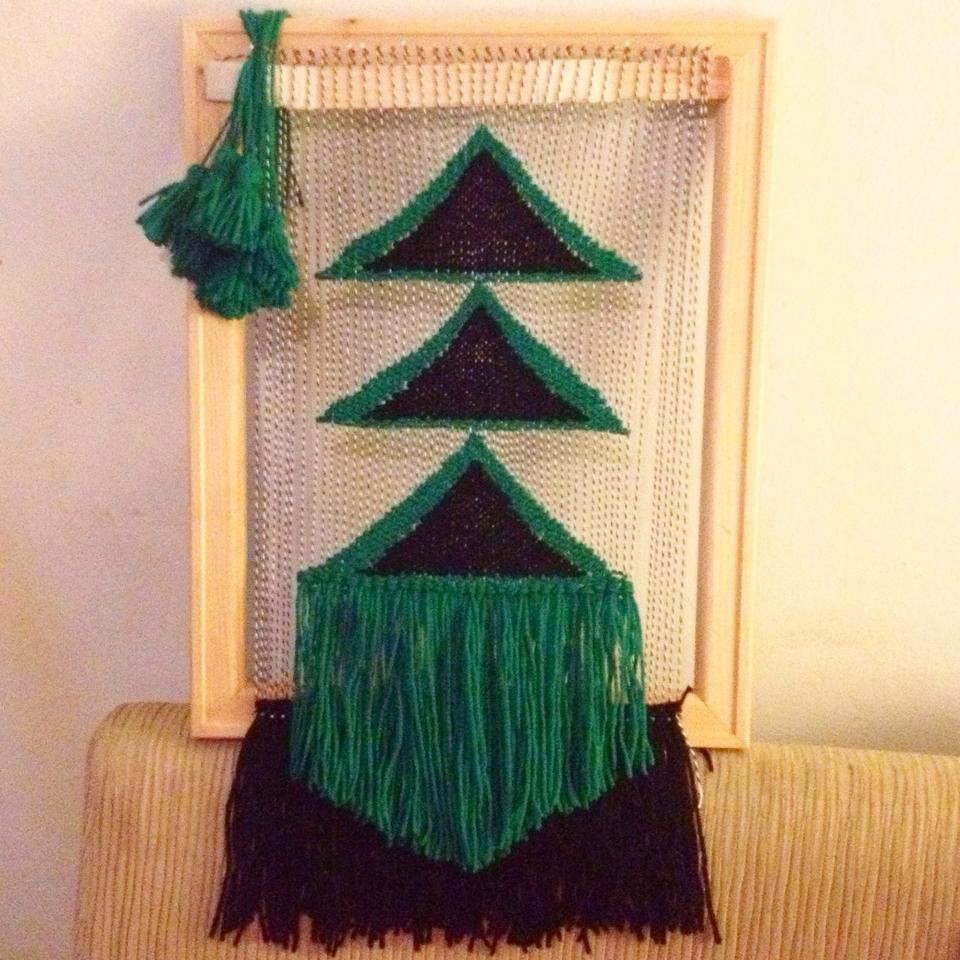 Golden Skies: Large Triangle Weaving