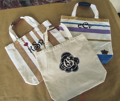 iLoveToCreate Blog: Monogrammed Bags, DIY