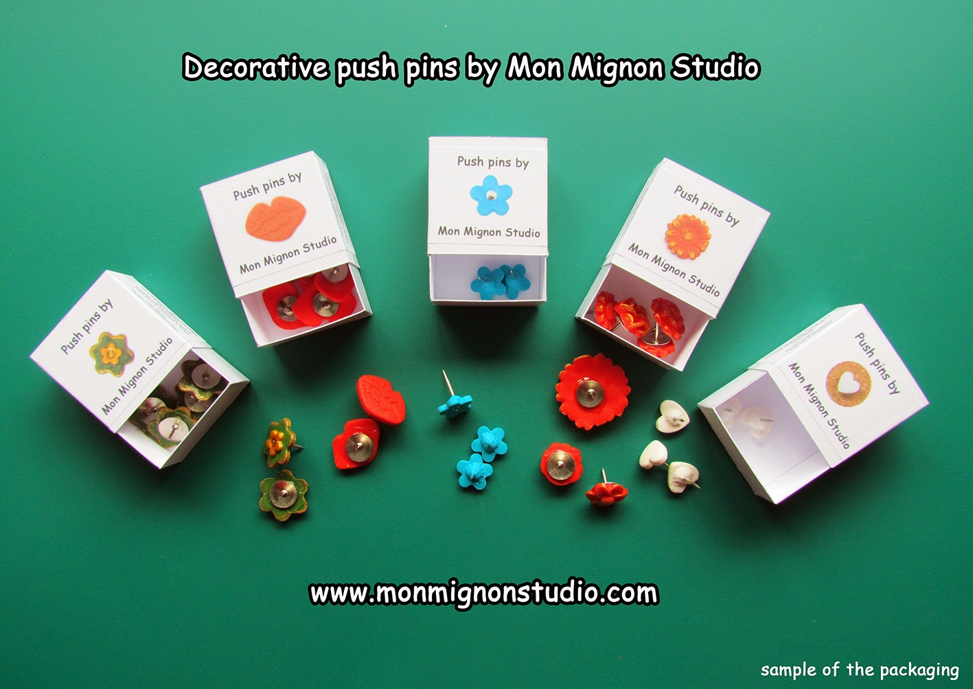 Handmade decorative push pins: Flower push pins, thumb tacks and ...