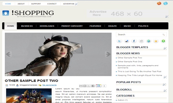 Shopping Blogger Template ~ plantillasbloggerfreeantigua