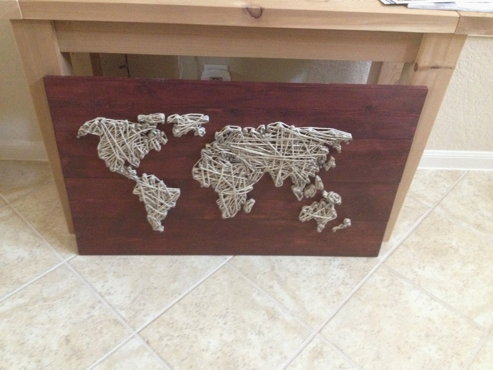 Rustic DIY Projects: How To: Twine Art World Map