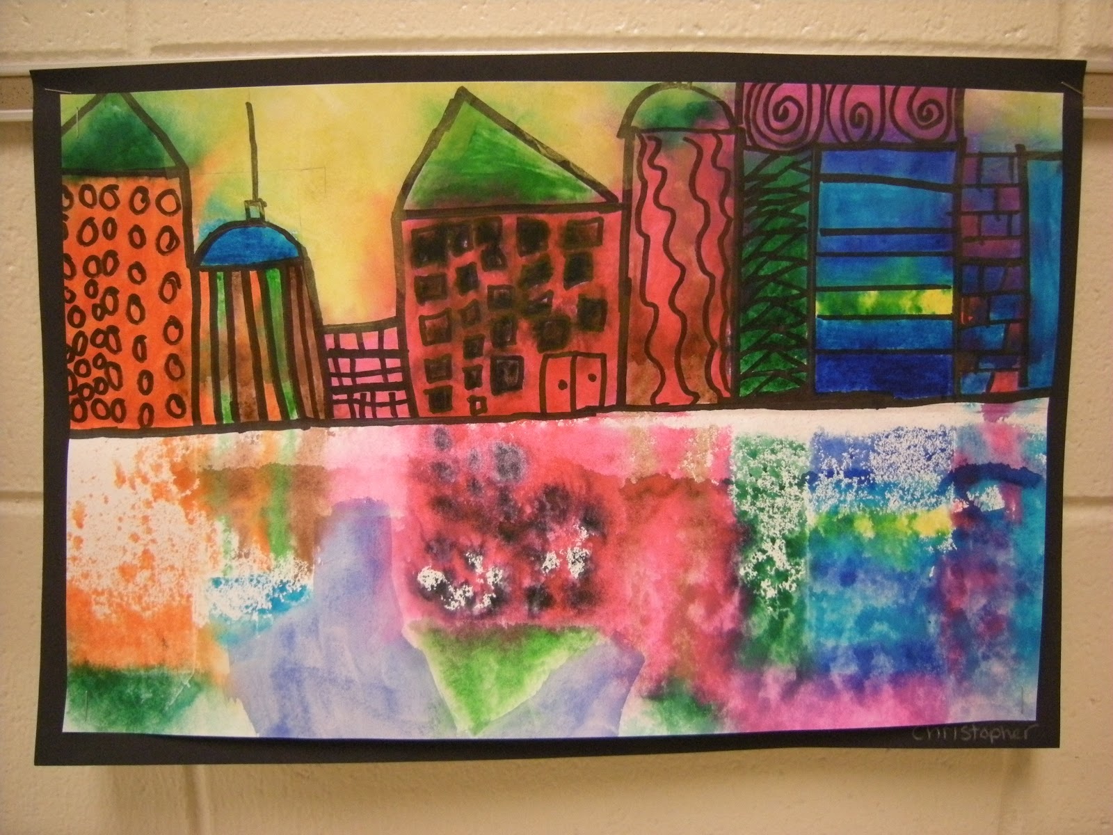 WHAT'S HAPPENING IN THE ART ROOM??: 2nd Grade Cityscape Reflections