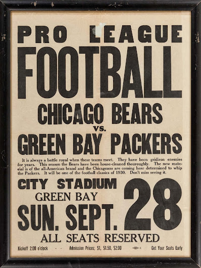 The Wearing Of the Green (and Gold): Auction Gold: 1930 Packers-Bears ...
