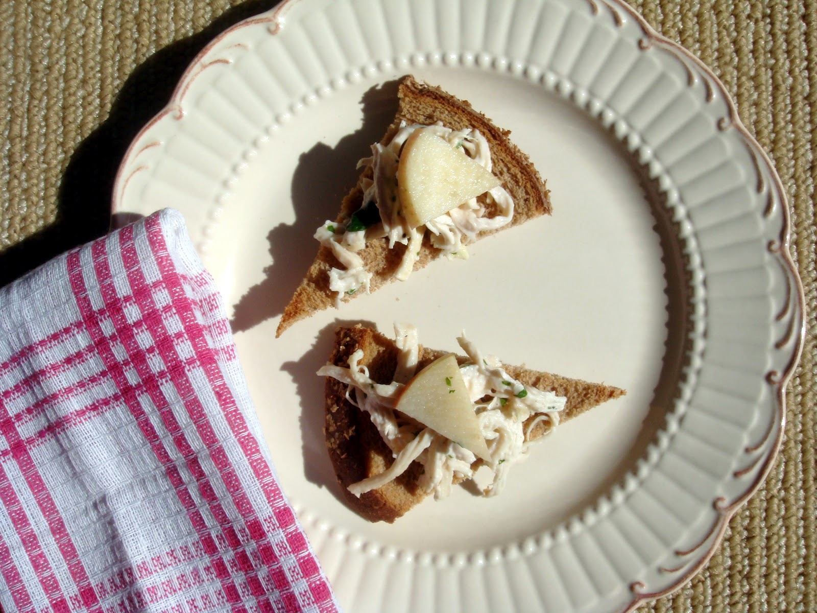 the little olive branch: lemon chicken salad on toast points