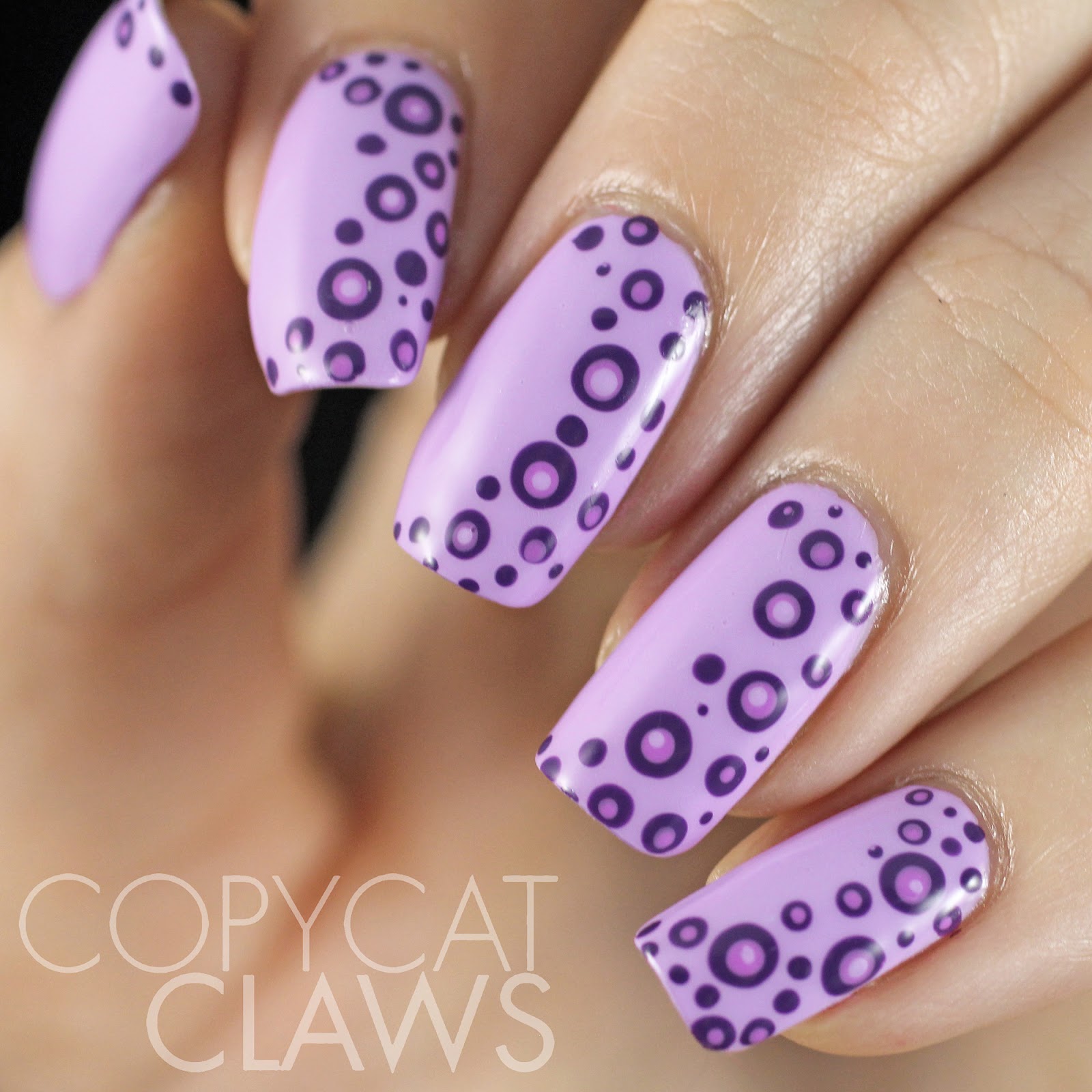 Copycat Claws: Concentric Purple Dotticure Nails