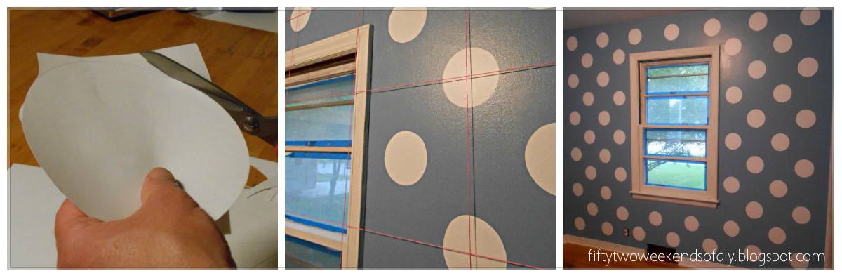 Fifty Two Weekends of DIY: How to Make a DIY Polka Dot Wall