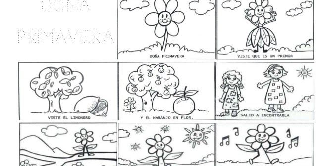 Trabajando en Educación Infantil: 10 poesías de la primavera para colorear