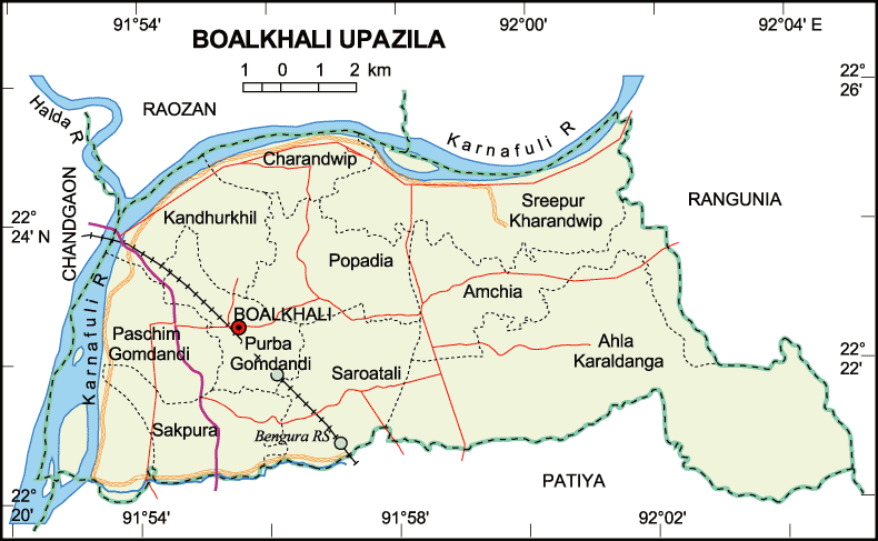 Maps of Bangladesh: Boalkhali Upazila