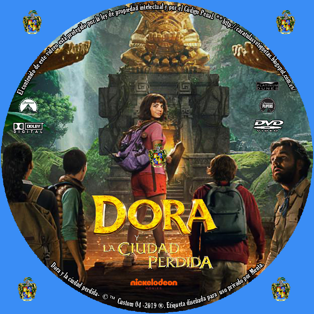 Caratulas y etiquetas: Dora y la ciudad perdida