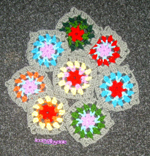 Accesorii Crosetate: Patrate colorate Mandala