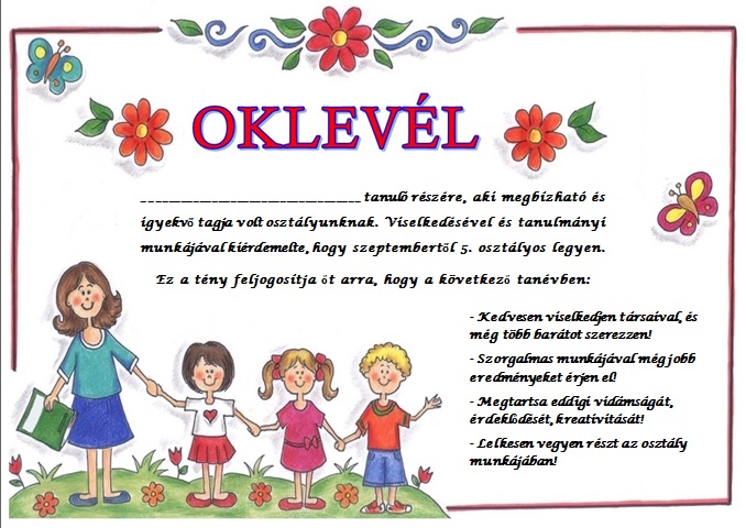 Játékos tanulás és kreativitás: Szerkeszthető oklevél a tanév végére