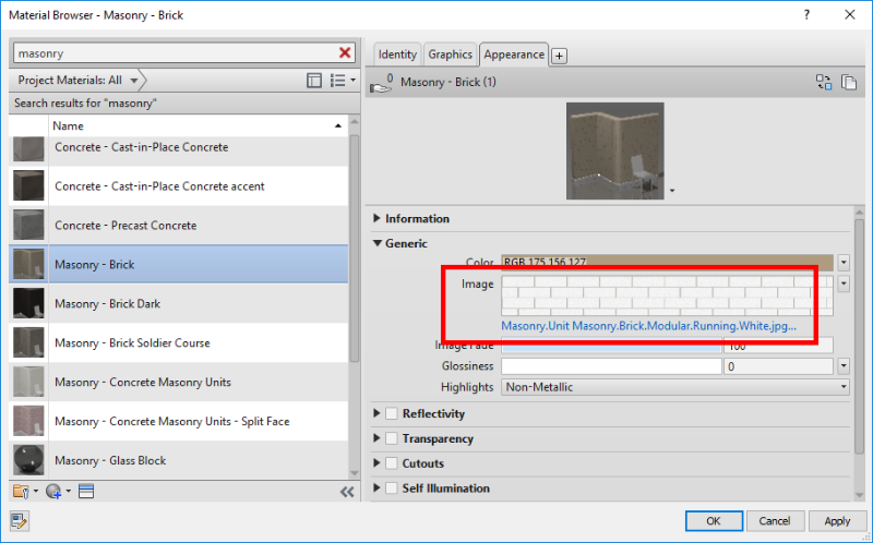 BIM Chapters: Revit® Materials - Appearance Images