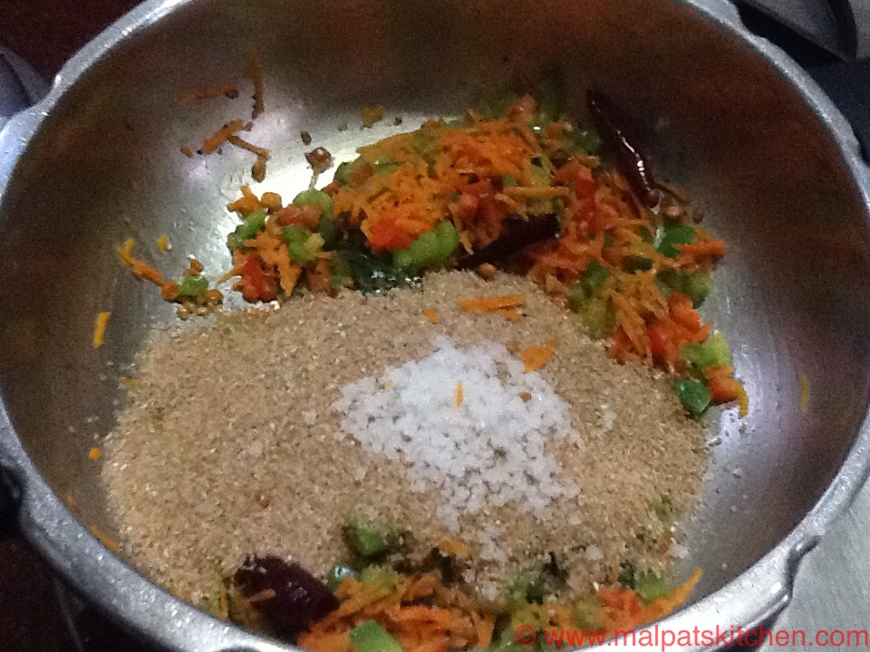 VEG CRACKED WHEAT / SAMBA RAVA UPMA ~ Malpats Kitchen