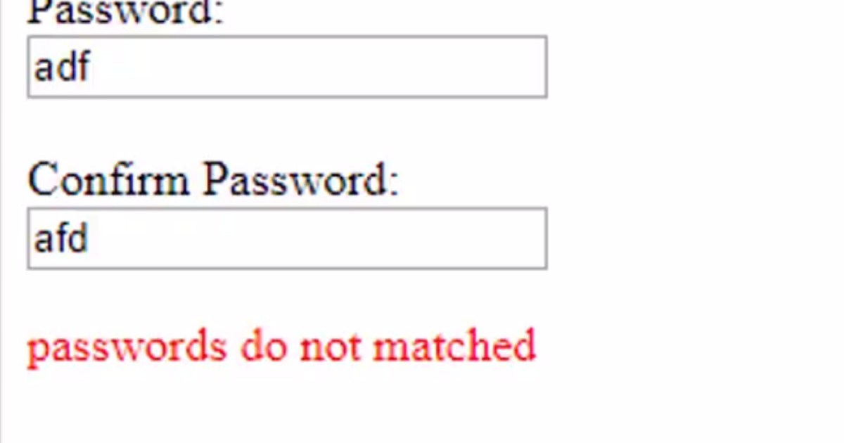 Computer Master How To Match Password Without Page Refresh Or Button Clicked 