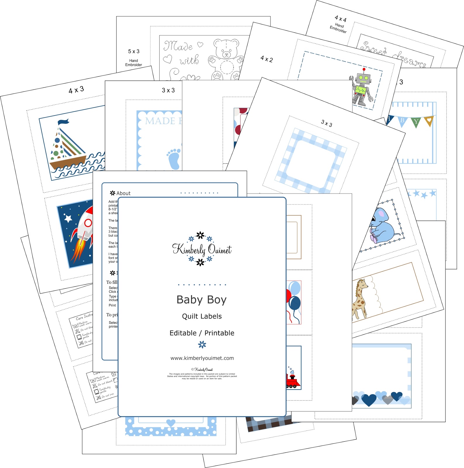 big B: Baby Boy Quilt Labels