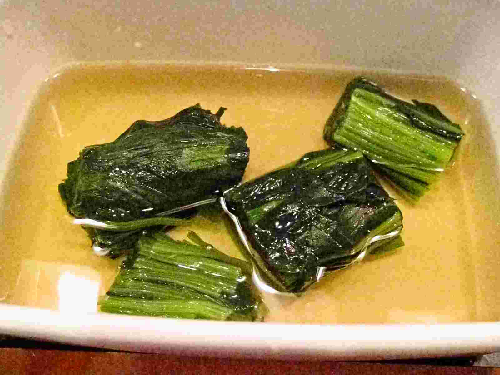 Recipes for Tom: Horenso to yaki-shiitake no remon-bitashi / lemon ...