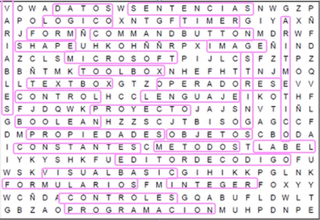 Paula Samary González 11: SOPA DE LETRAS-VISUAL BASIC